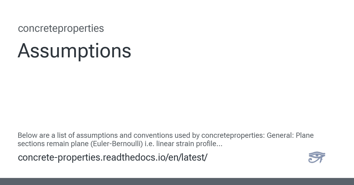 Assumptions - concreteproperties documentation