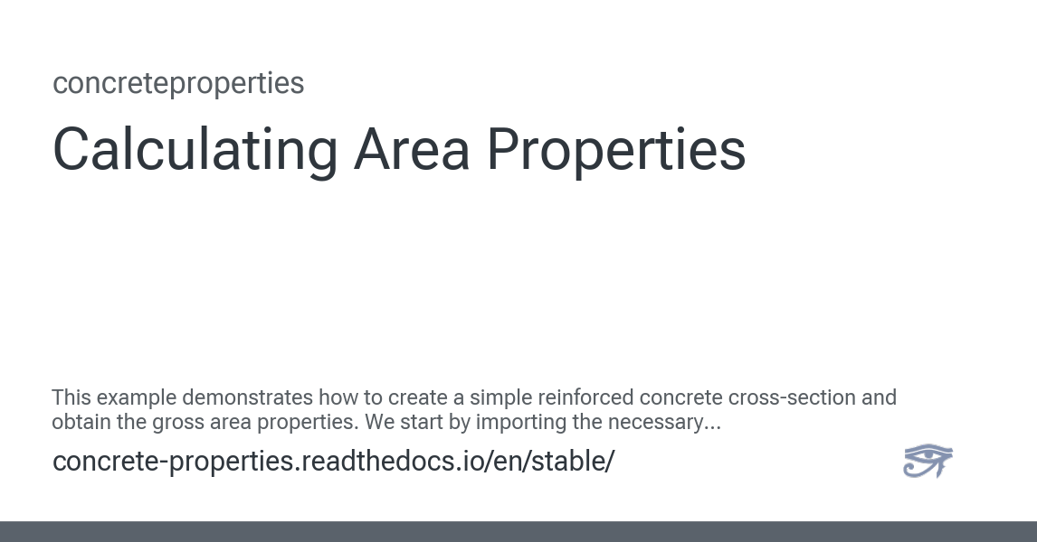 Calculating Area Properties - concreteproperties documentation